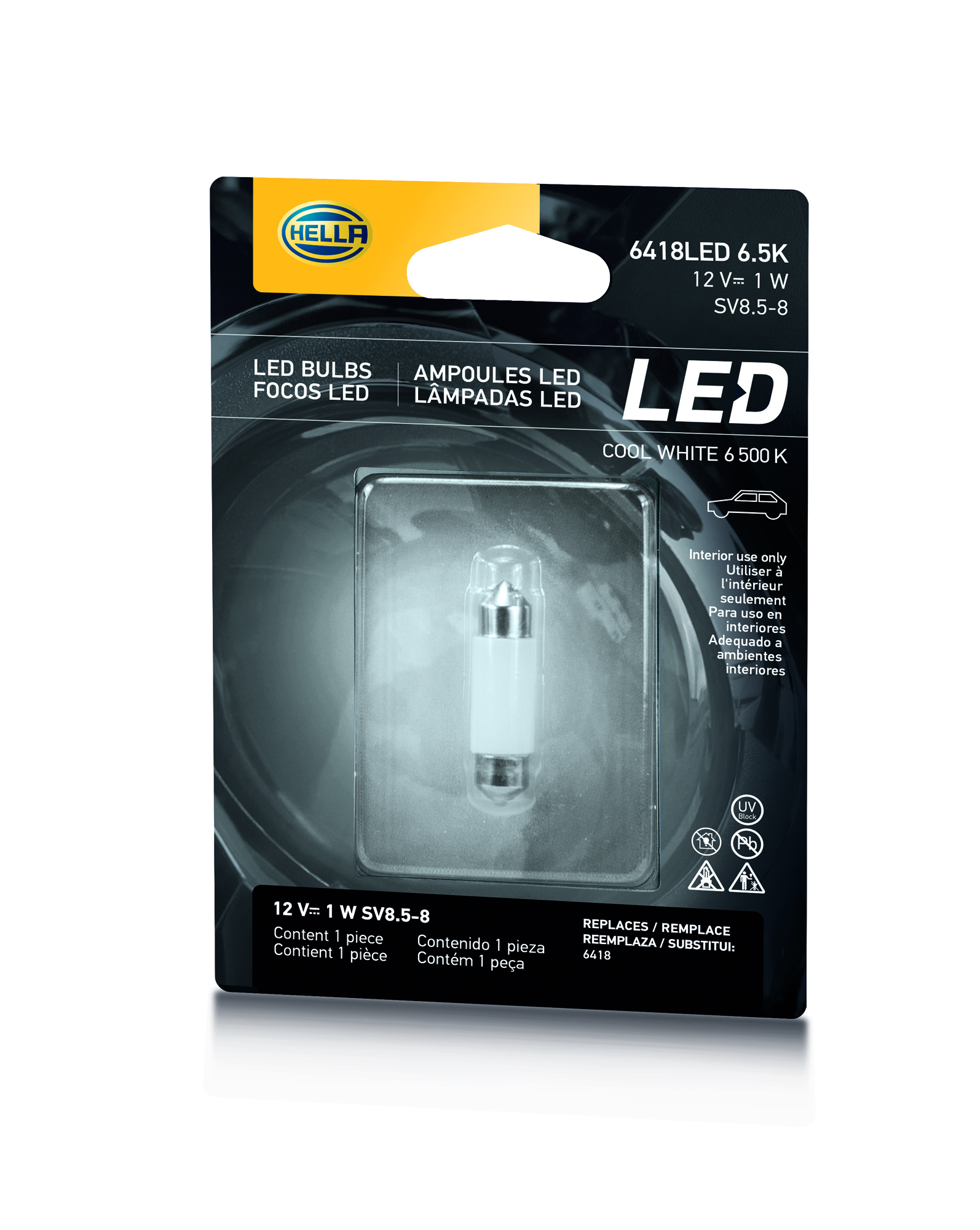 Hella 6418LED 6.5K - License Plate Light Bulb (Rear)